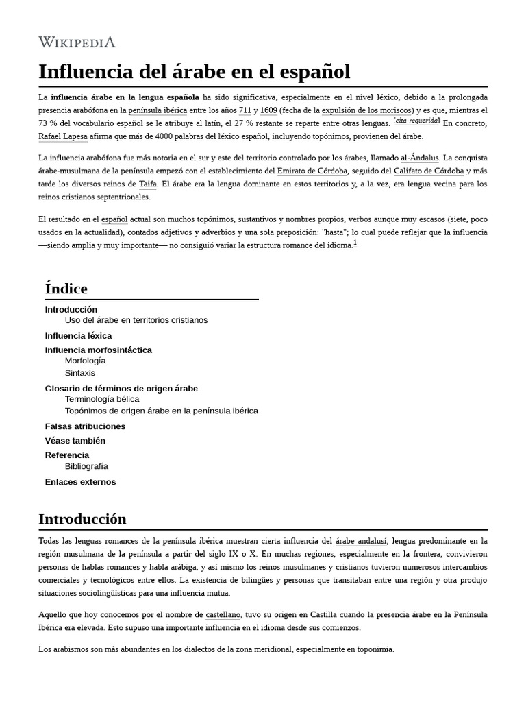 2influencia Del Arabe en El Español | PDF