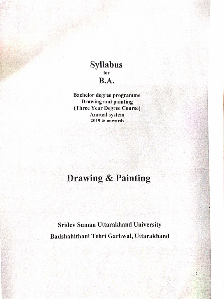 B.A. Drawing Panting Yearly | PDF