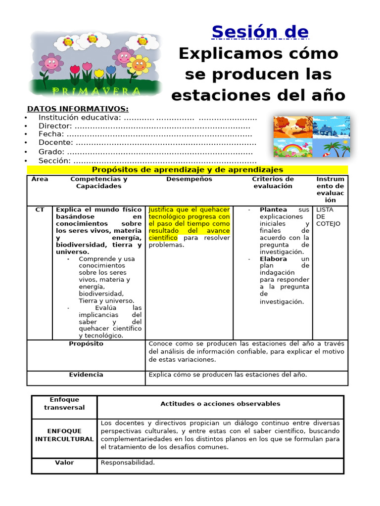 5º Grado Dia 4 Ct. Explicamos Cómo Se Producen Las Estaciones Del Año ...