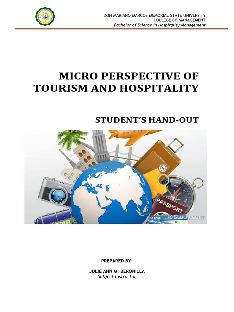 TOUR 101 Chapter 2 Hand Out | PDF | Cost Of Living | Tourism