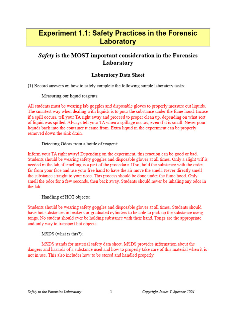 CH Lab Safety Writeup PDF | PDF | Turnitin | Laboratories