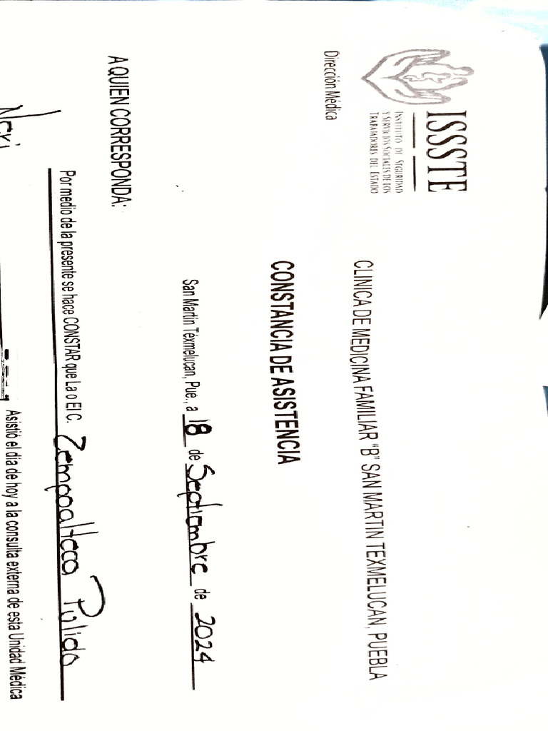 asistencia ISSSTE | PDF