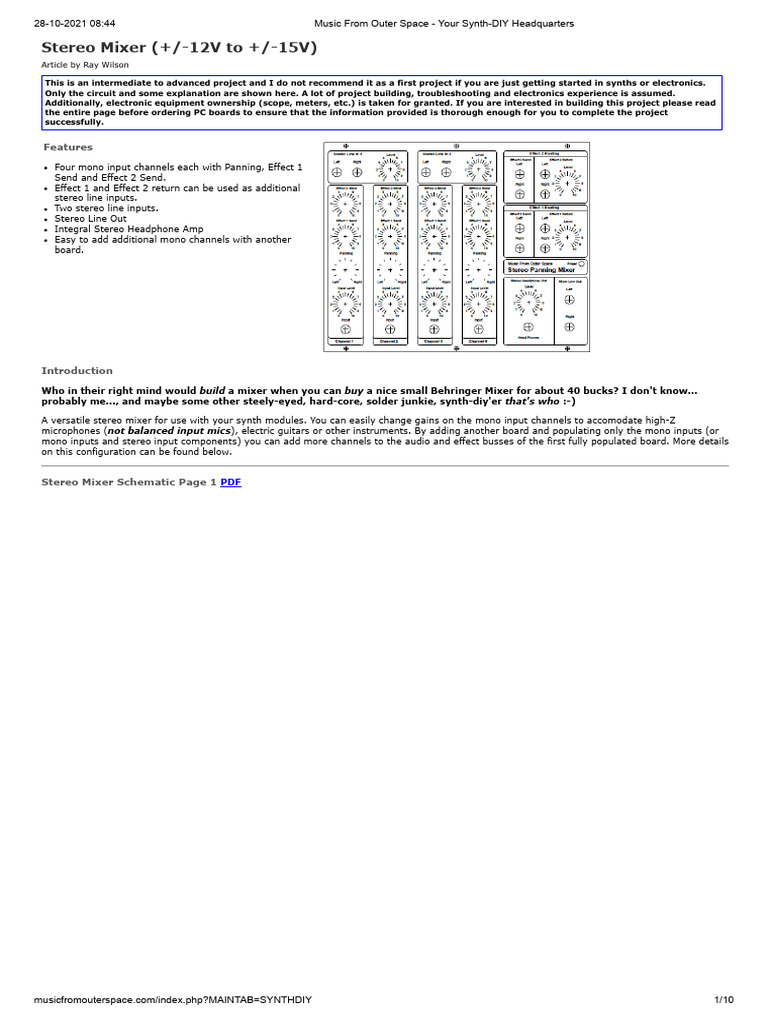 Stereo Mixer | PDF