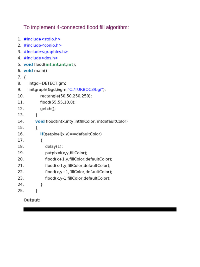 Program for flood fill algorithm | PDF Program for flood fill algorithm | PDF
