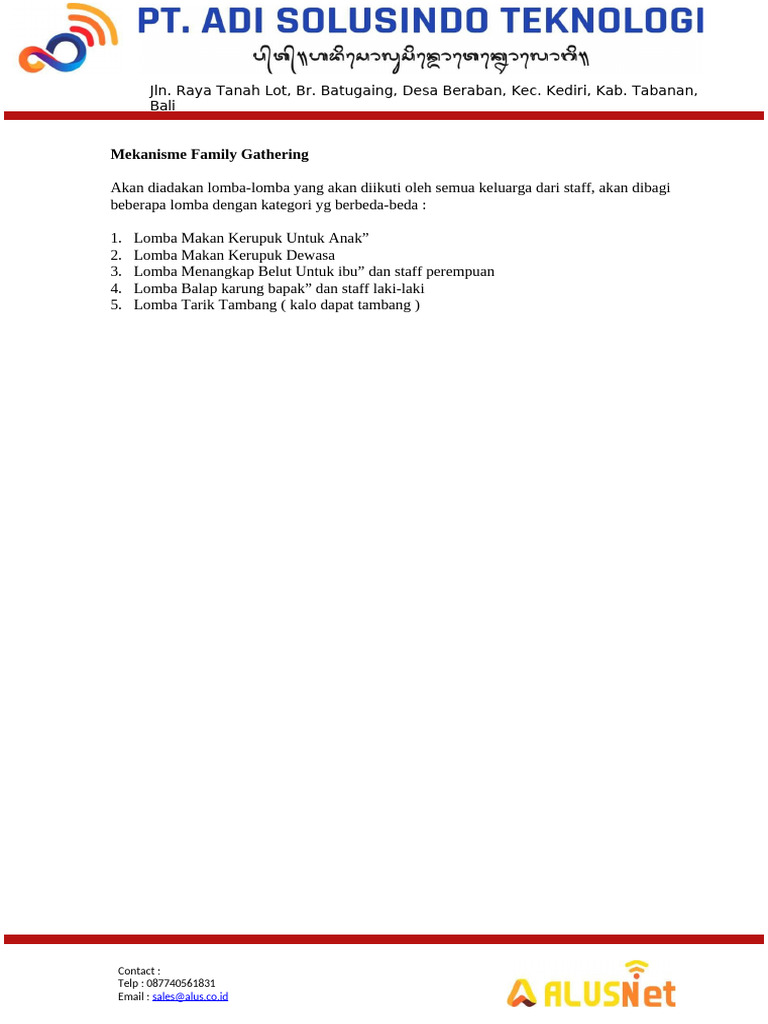 mekanisme family gathering | PDF
