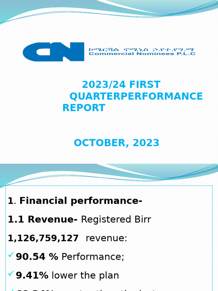 Short 1st Quarter 2023.24 Report | PDF | Equity (Finance) | Investing