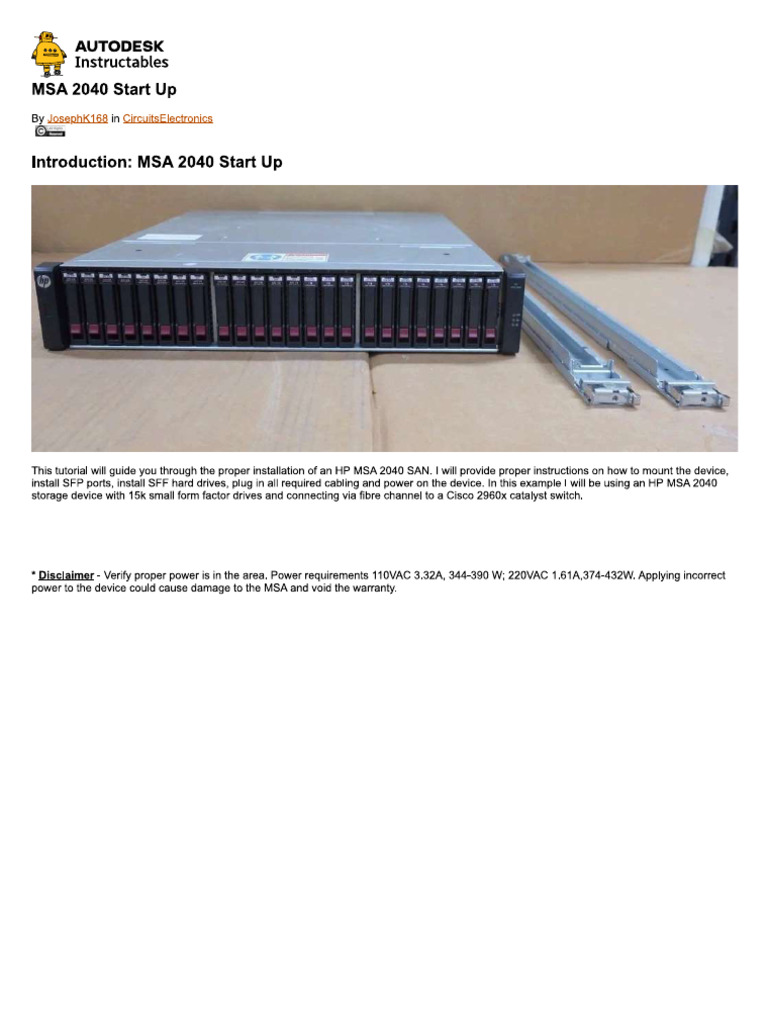 MSA 2040 Start Up | PDF