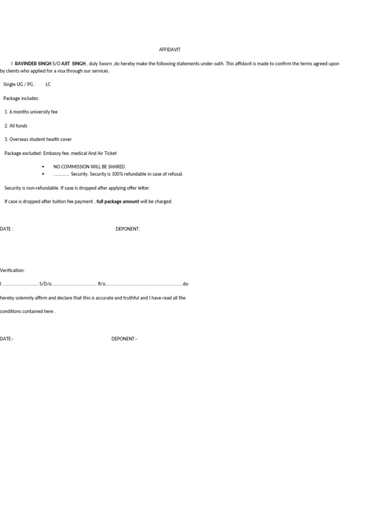 AFFIDAVIT Australia | PDF