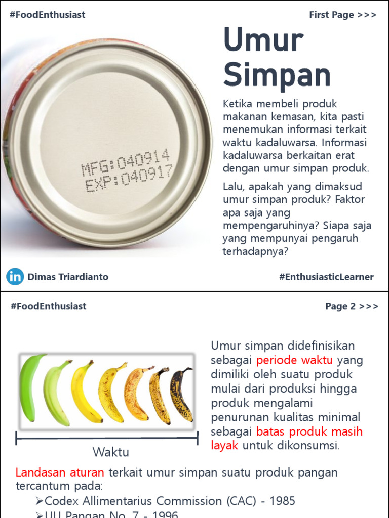 Umur Simpan Bahan Makanan | PDF