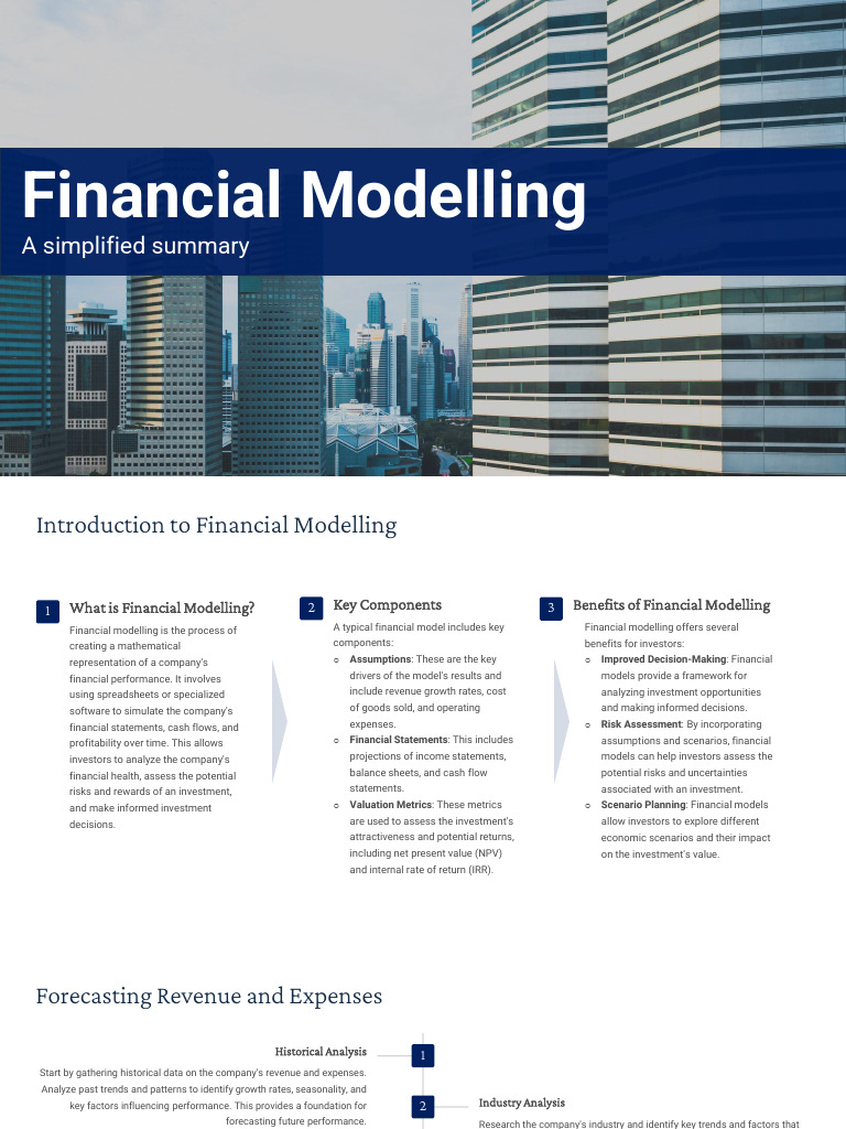 Financial Modelling - A Simplified Summary | PDF