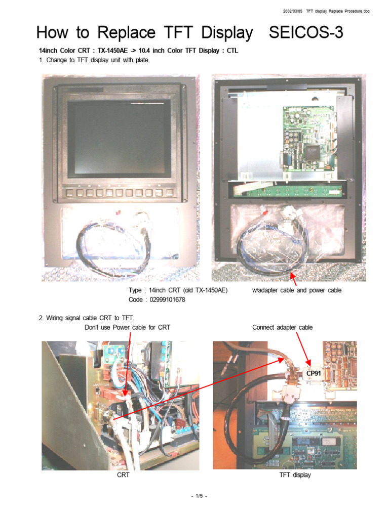 TFT Display Replace Procedure | PDF