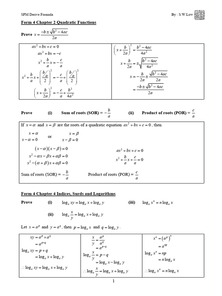 SPM Derive Formula | PDF | Area | Circle