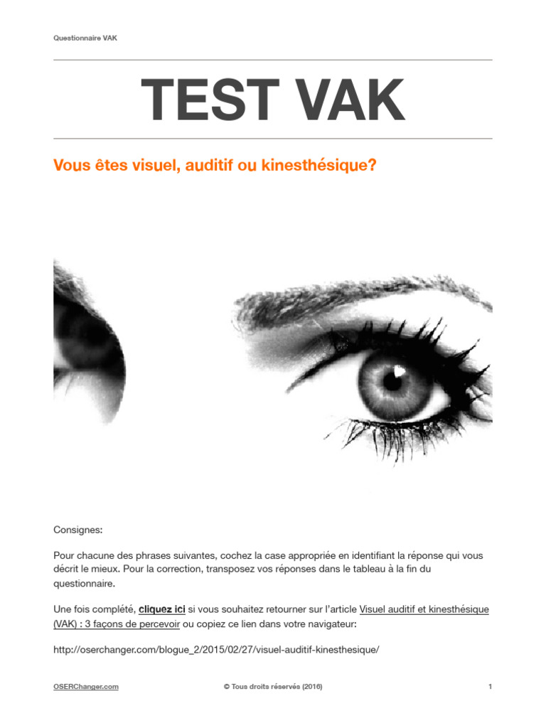 VAK Test | PDF