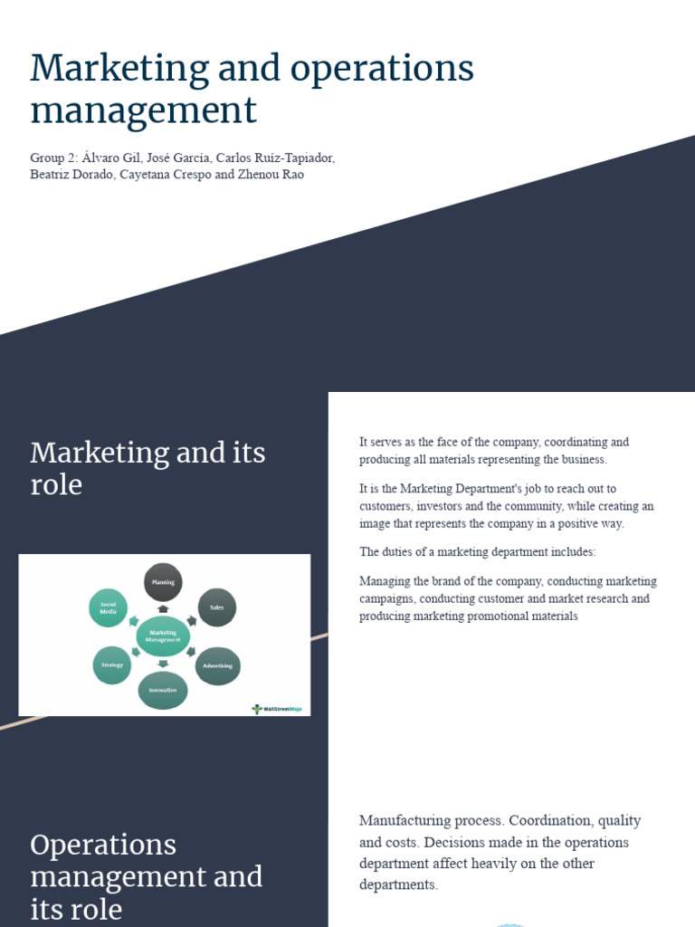 Marketing and Operations Management | PDF