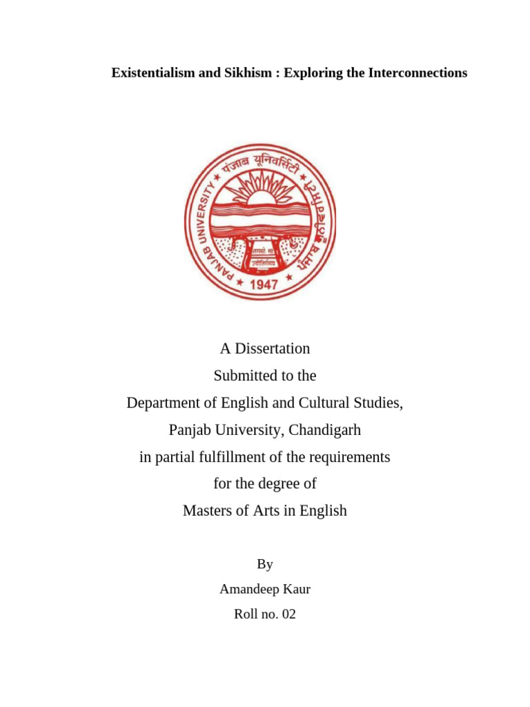 Amandeep Kaur (Roll No. 02) Dissertation | PDF