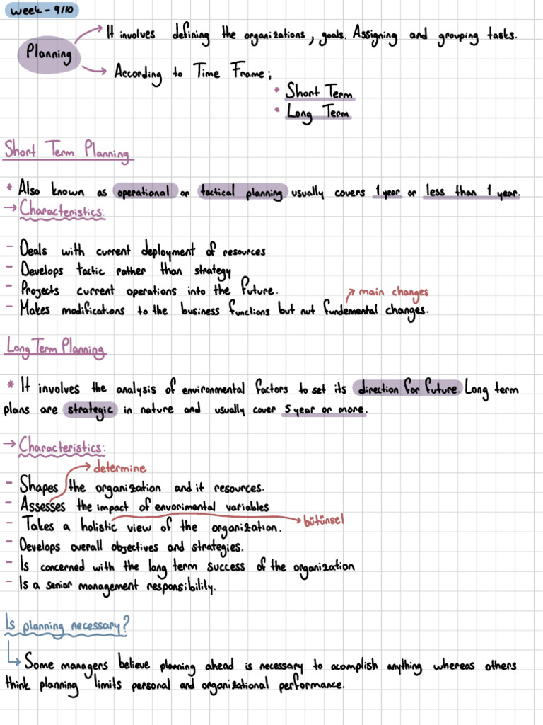 Short and Long Term Planning Guide | PDF