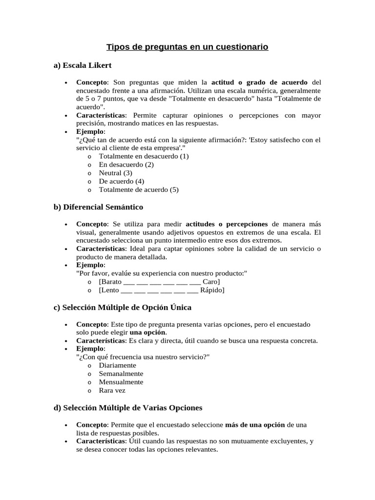 tipos de preguntas | PDF