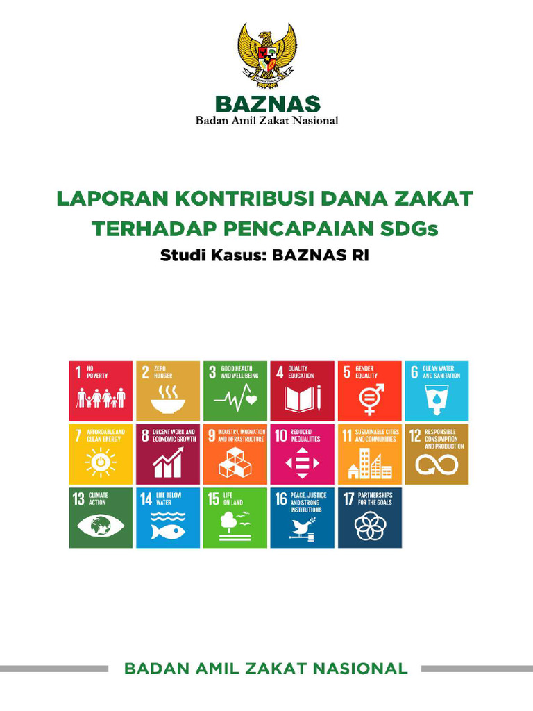Buku Laporan Kontribusi Dana Zakat Terhadap Pencapaian SDGs BAZNAS RI Tahun 2023 | PDF