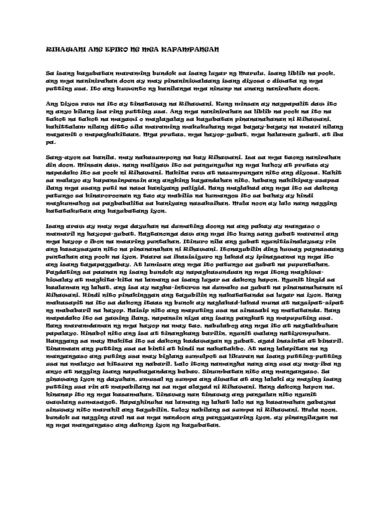 Rihawani Ang Epiko NG Mga Kapampangan | PDF