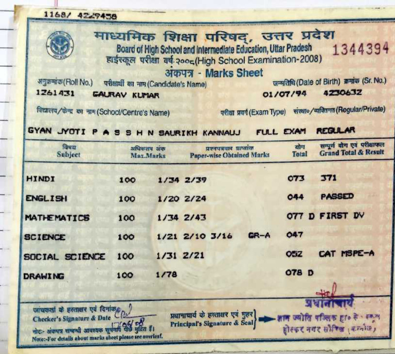 Gaurav10marksheet 11zon | PDF