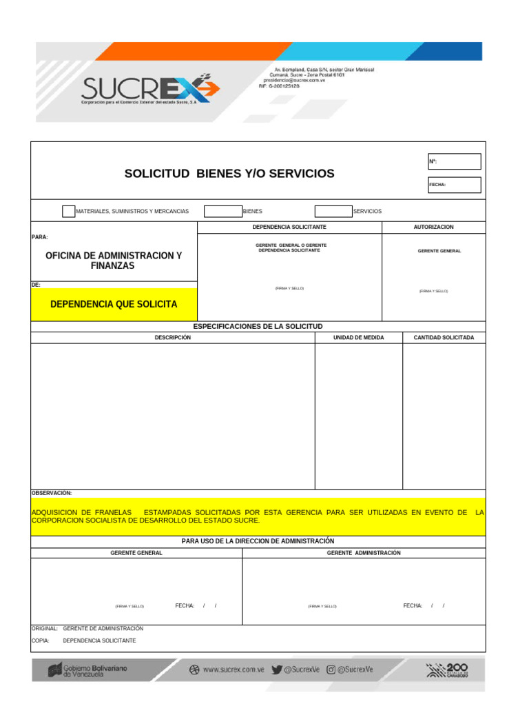 Modelo Requisicion | PDF