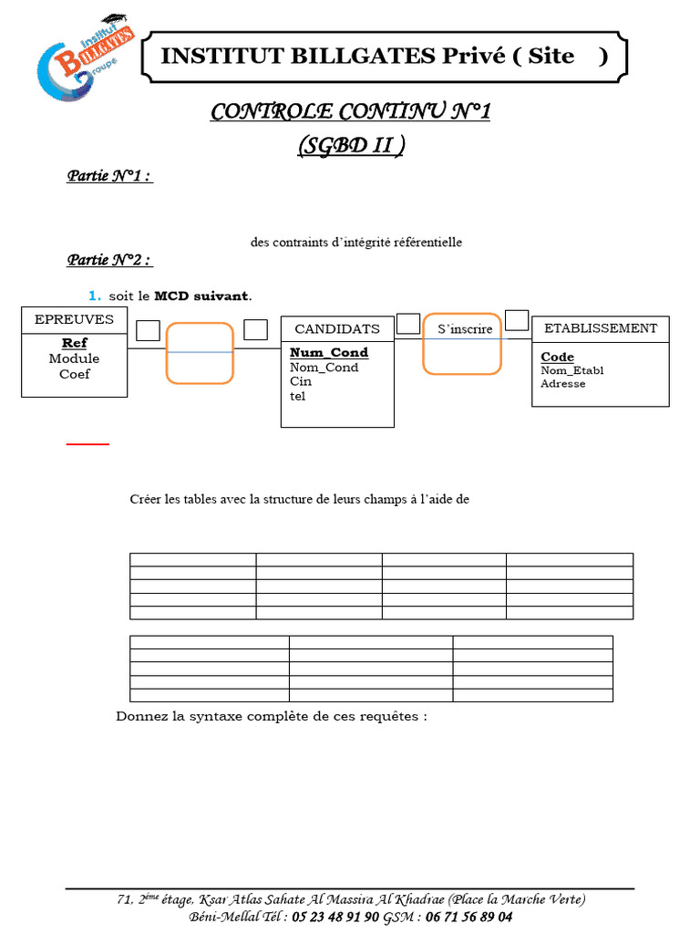Controle N1 Sgbdii | PDF
