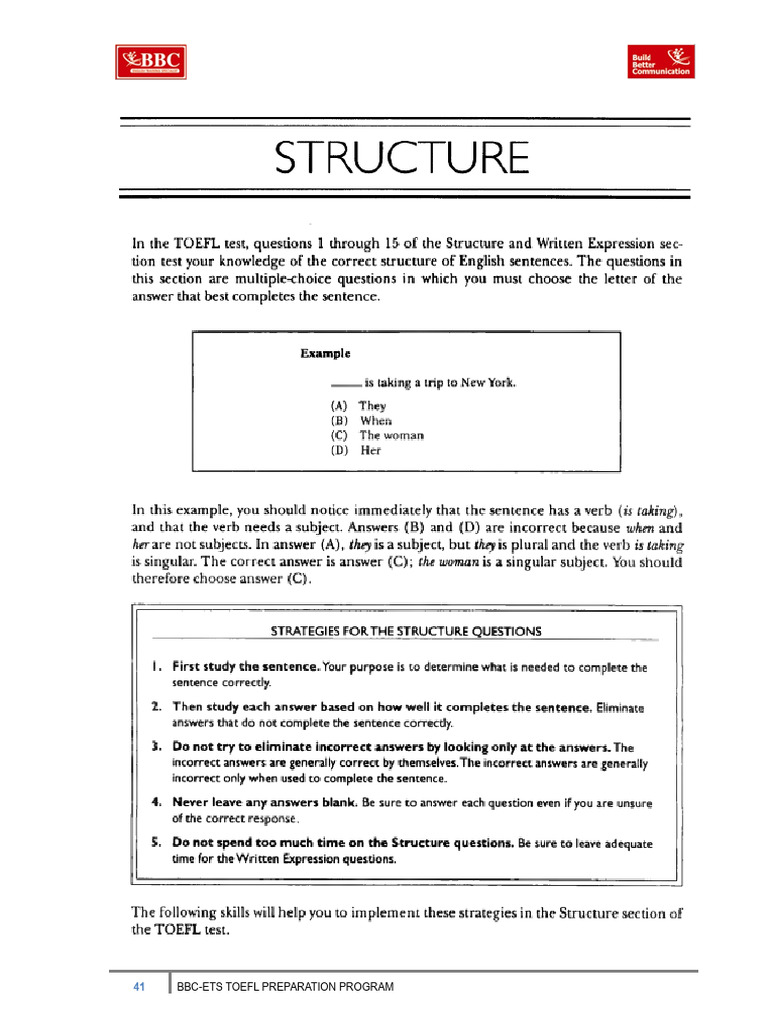 TOEFL PREP_20_STRUCTURE | PDF