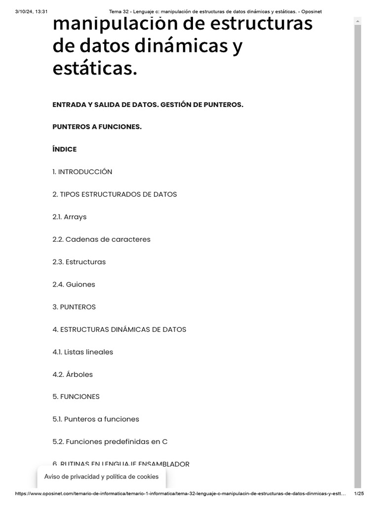 Lenguaje C. Manipulación de Estructuras de Datos Dinámicas y Estáticas ...