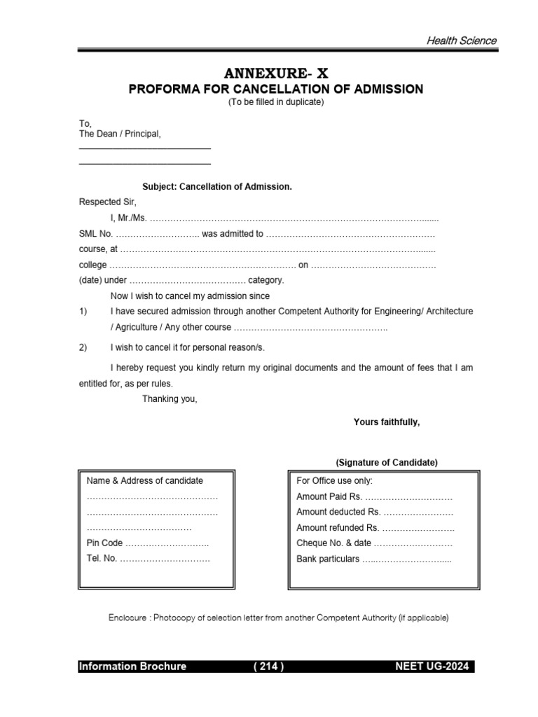 Cancellation Form | PDF