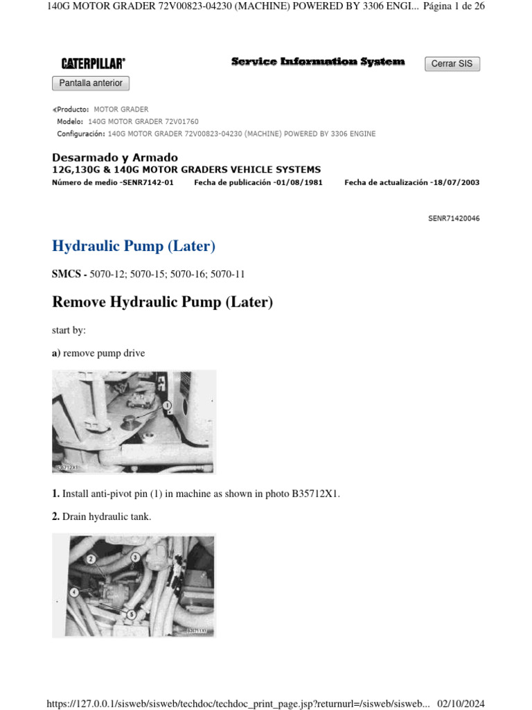 bomba hidraulica 140G later | PDF