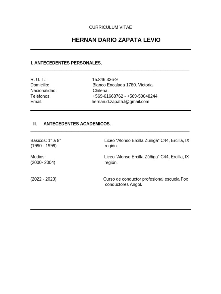 Curriculum Vitae Hernan-1 | PDF