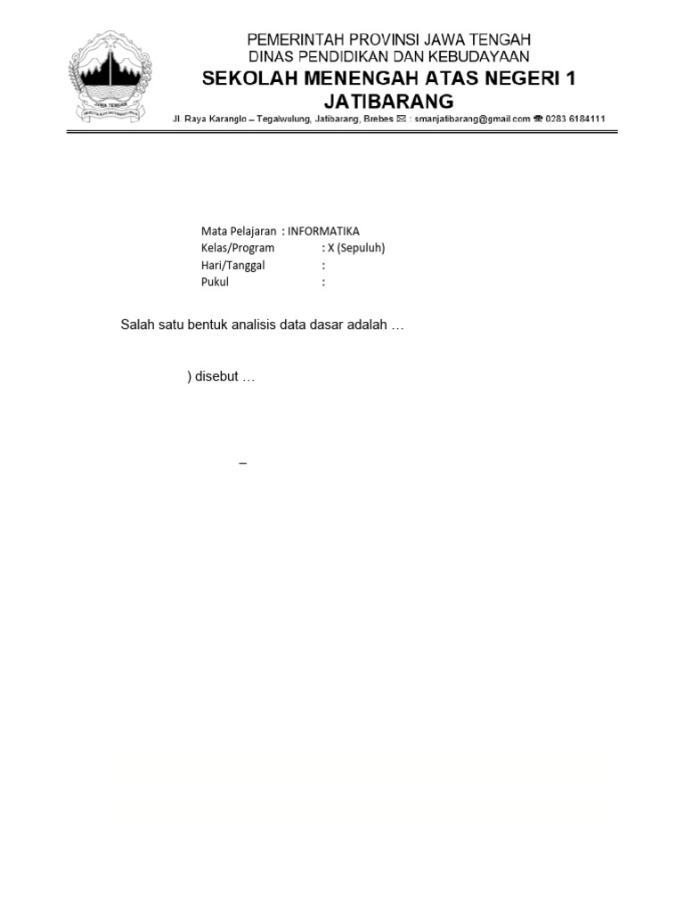 KISI-KISI SOAL PSAT INF X 2024 - Genap | PDF