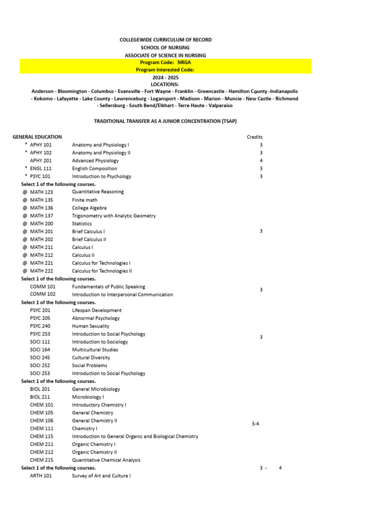 Asn Curriculum XLSX Asn Traditional | PDF