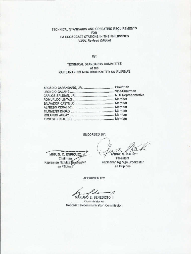 KBP Technical Standards (FM Broadcast) | PDF
