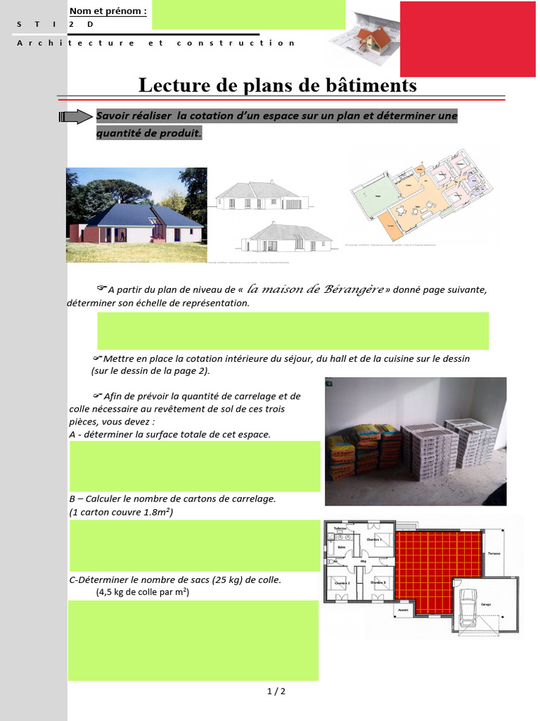 8.1-TD3 - Calcul - Echelle - Surface Élève | PDF