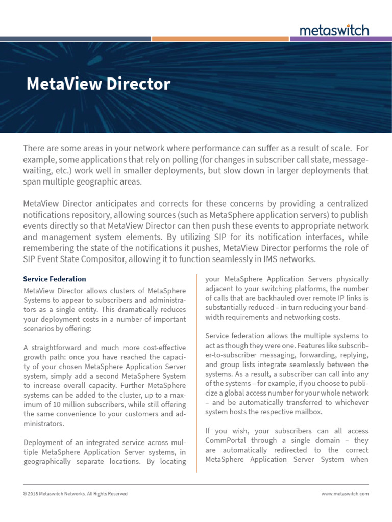 Metaswitch-Metaview-Director | PDF