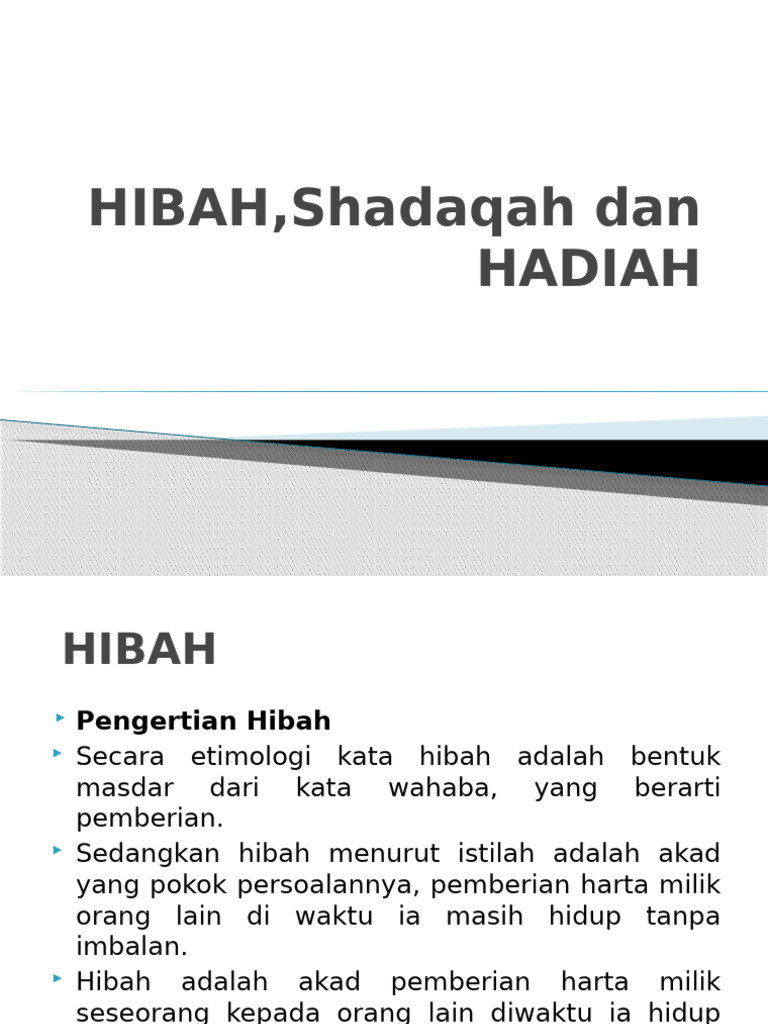 Hibah, Sedekah Dan Hadiah | PDF