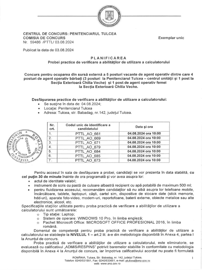 Planificare-Proba-Calculator | PDF