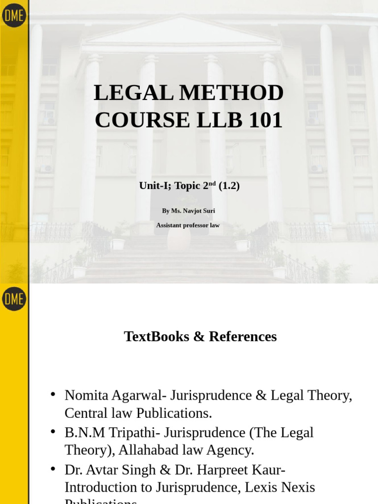 Unit 1 (b) Legal Method - Navjot Suri | PDF