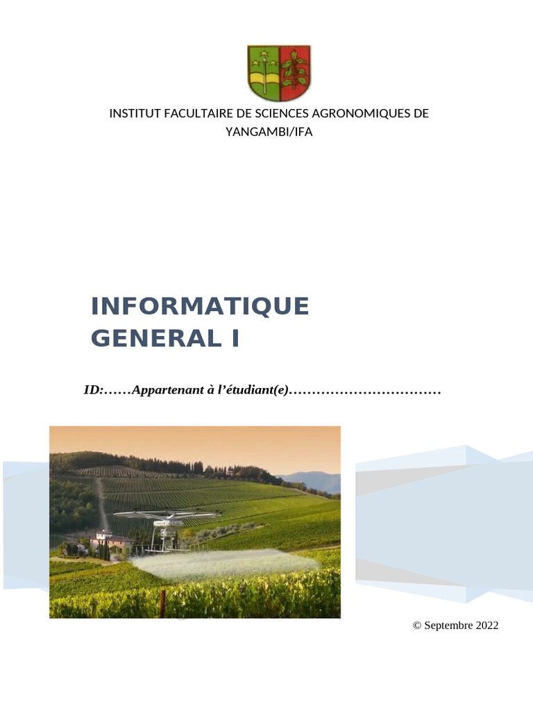 Informatique 1 2022 0K | PDF