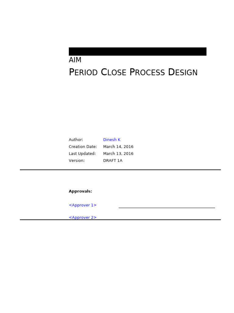Period Close Process Design | PDF | Computing | Computers