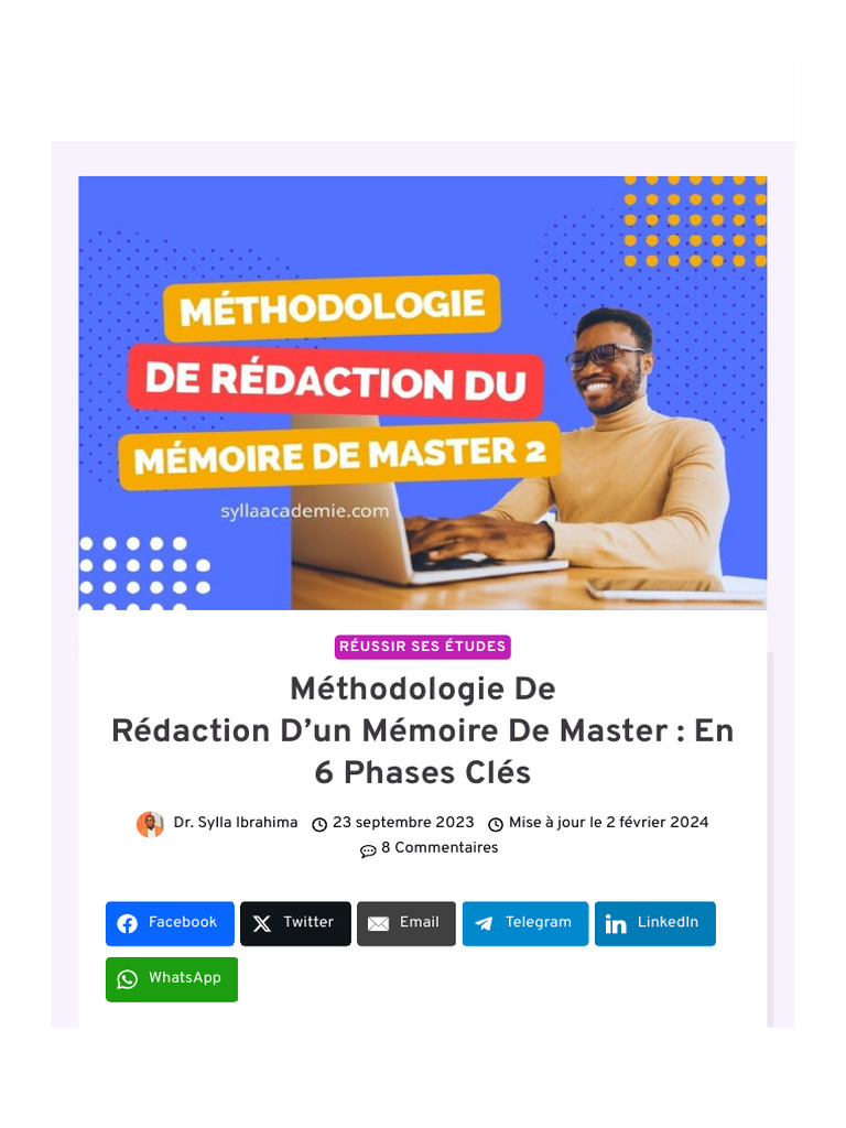 Méthodologie de Rédaction D'un Mémoire de Master 2 - 6 Phases | PDF