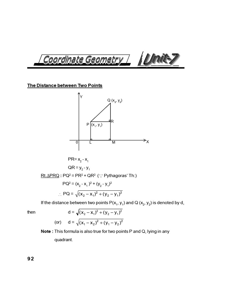 S2 - Unit - 7 (Coordinate Geometry) | PDF | Slope | Geometric Shapes