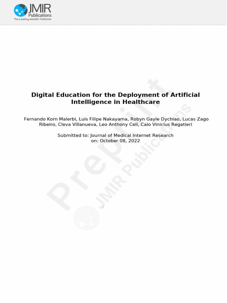 Digital Education For The Deployment of Artificial Intelligence in ...