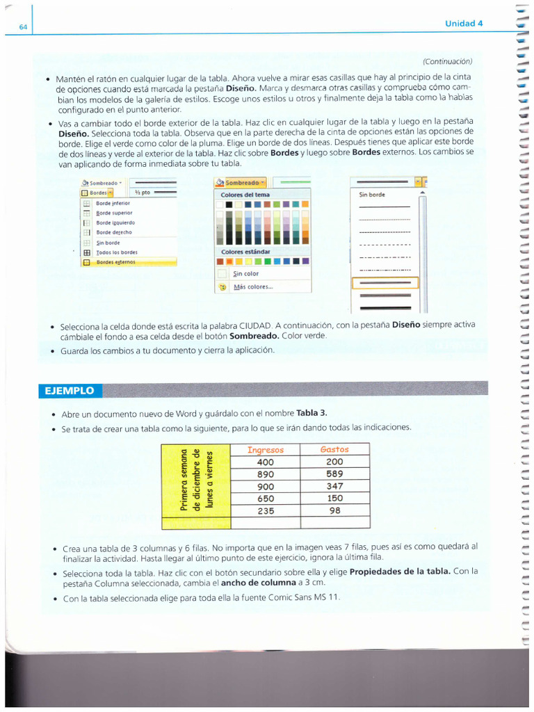 Ejercicios Tablas | PDF
