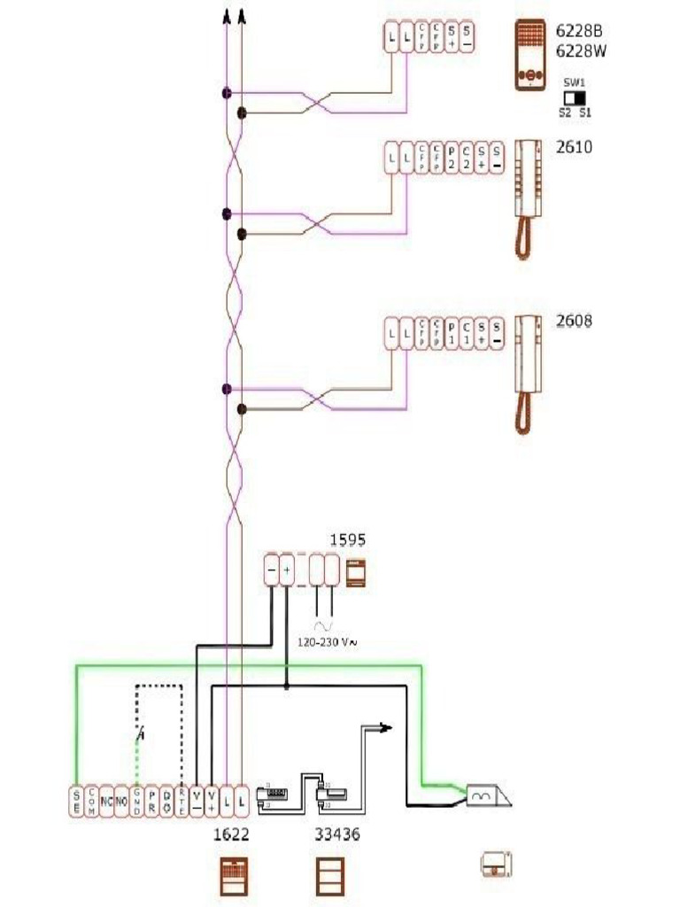 Impianto Citofonia Comelit 2608 (Schema 2 Fili) | PDF