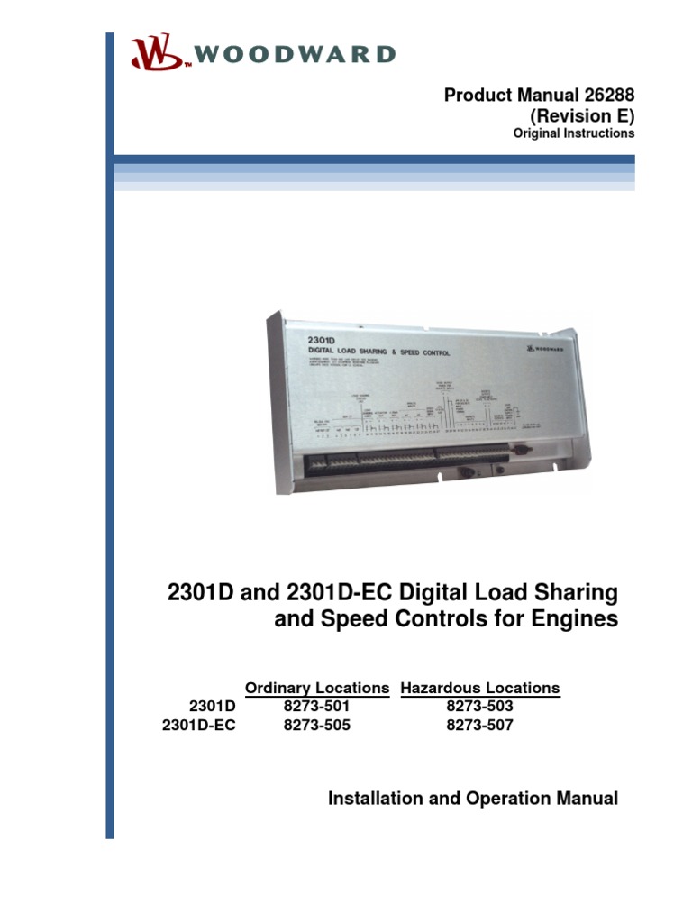 2301D and 2301D-EC Digital Load Sharing and Speed Controls For Engines ...