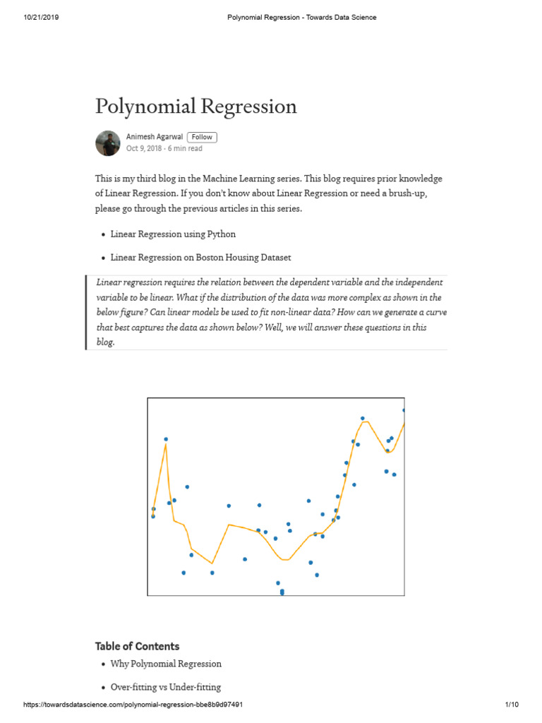 Polynomial Regression - Towards Data Science | PDF