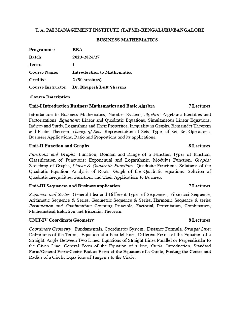 Introduction to Mathematics | PDF