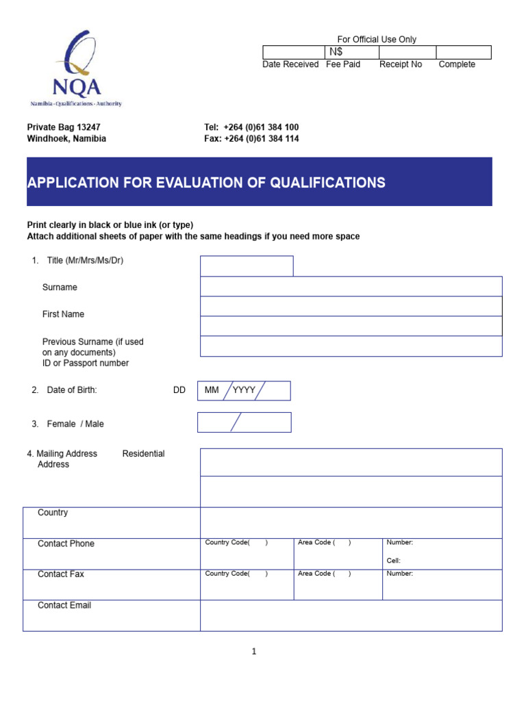 Application For Qualification Evaluation Edited2 | PDF